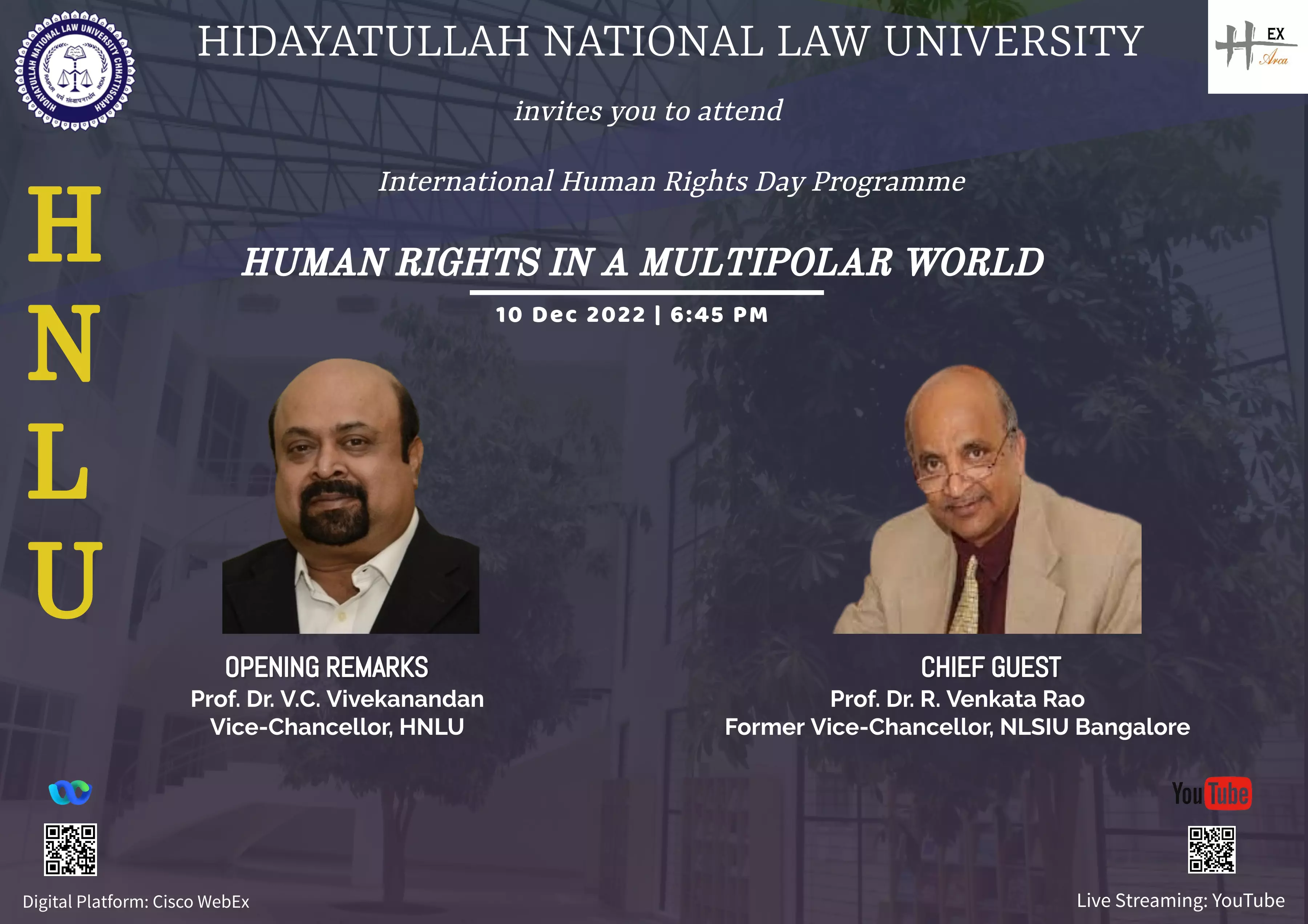 HNLU, Ex-Arca Webinar Series, Human Rights