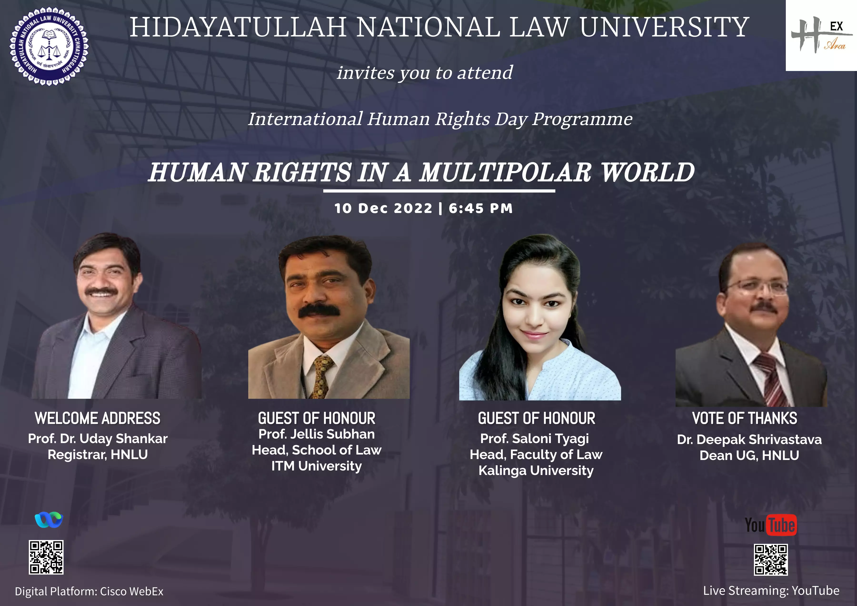 HNLU, Ex-Arca Webinar Series, Human Rights