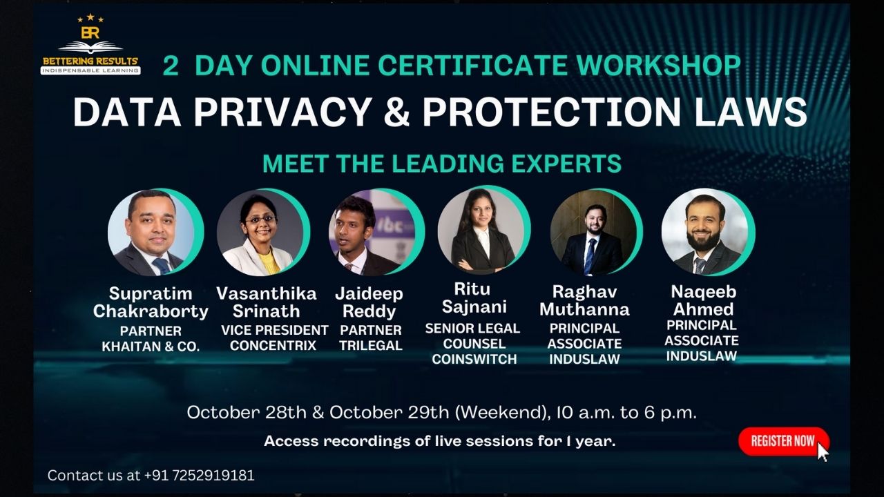Certificate Workshop, Data Privacy Laws, Bettering Results