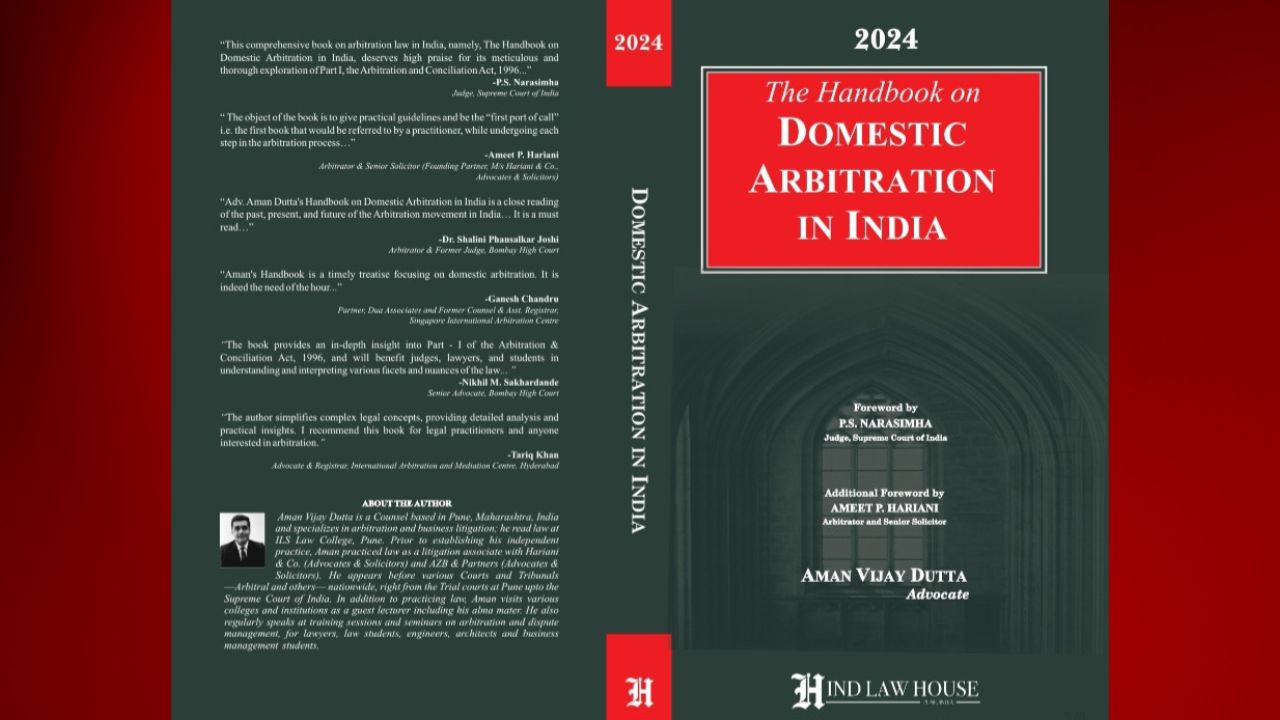 Book Launch, 'Handbook On Domestic Arbitration', Aman Vijay Dutta