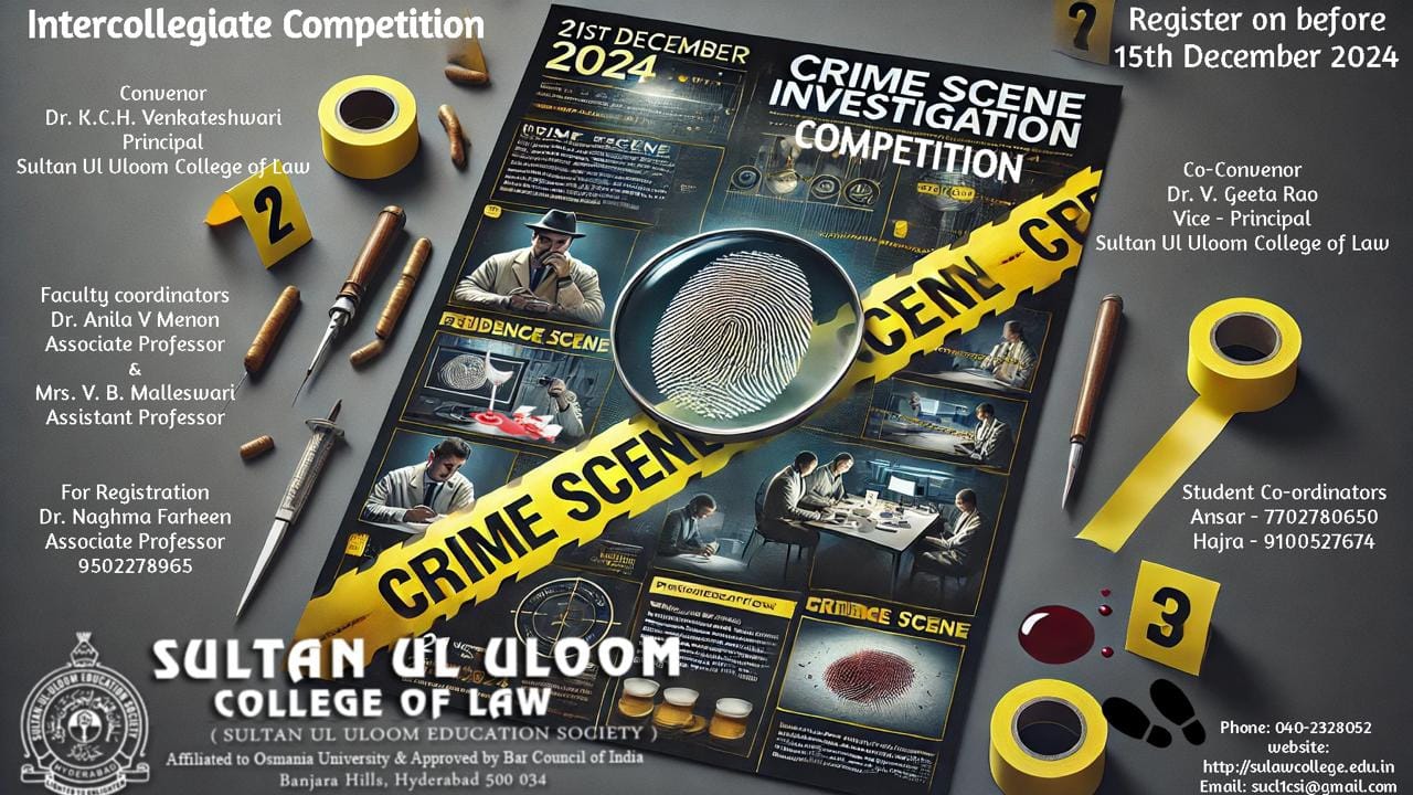 Sultan-Ul-Uloom College Of Law, Crime Scene Investigation Competition
