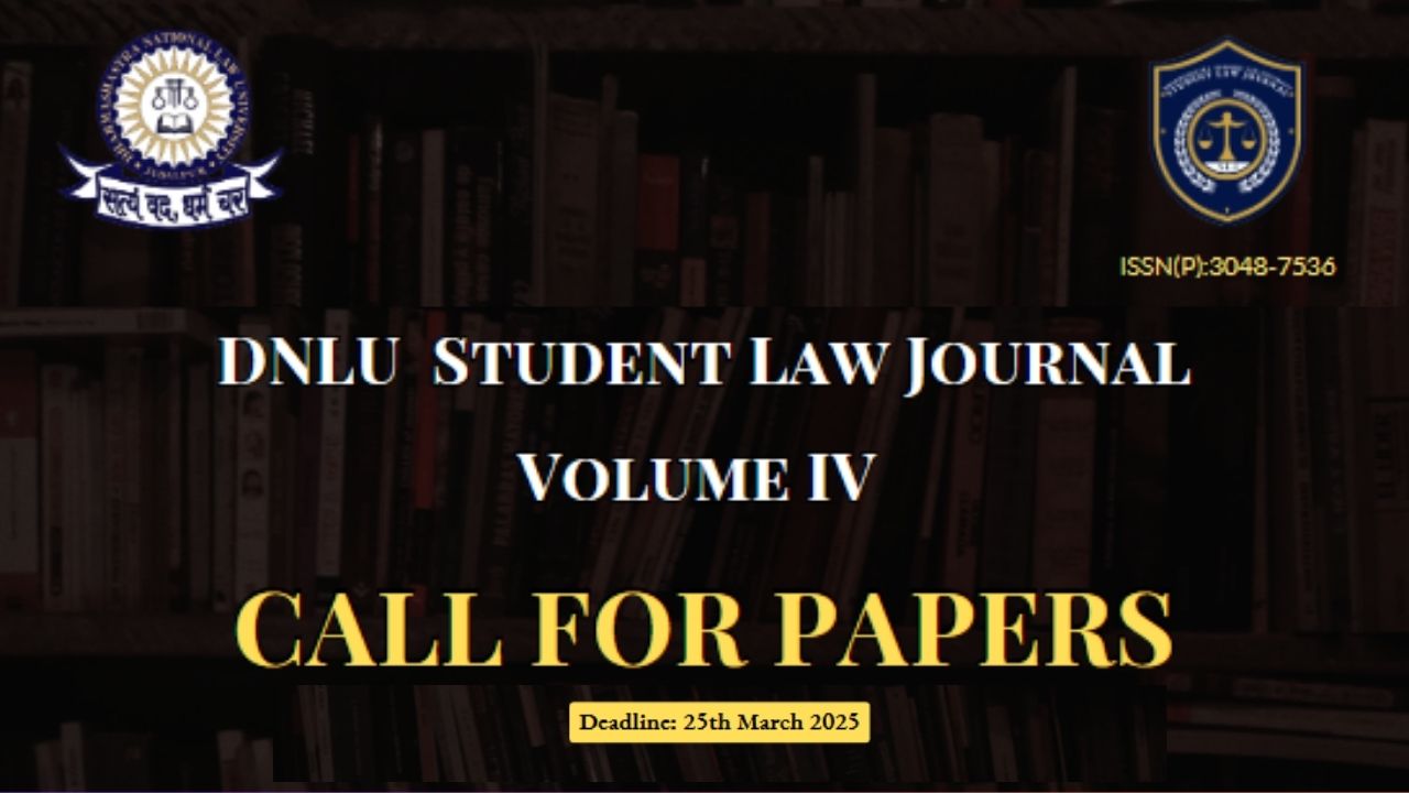 Call For Papers, Dharmashastra National Law University, Student Law ...