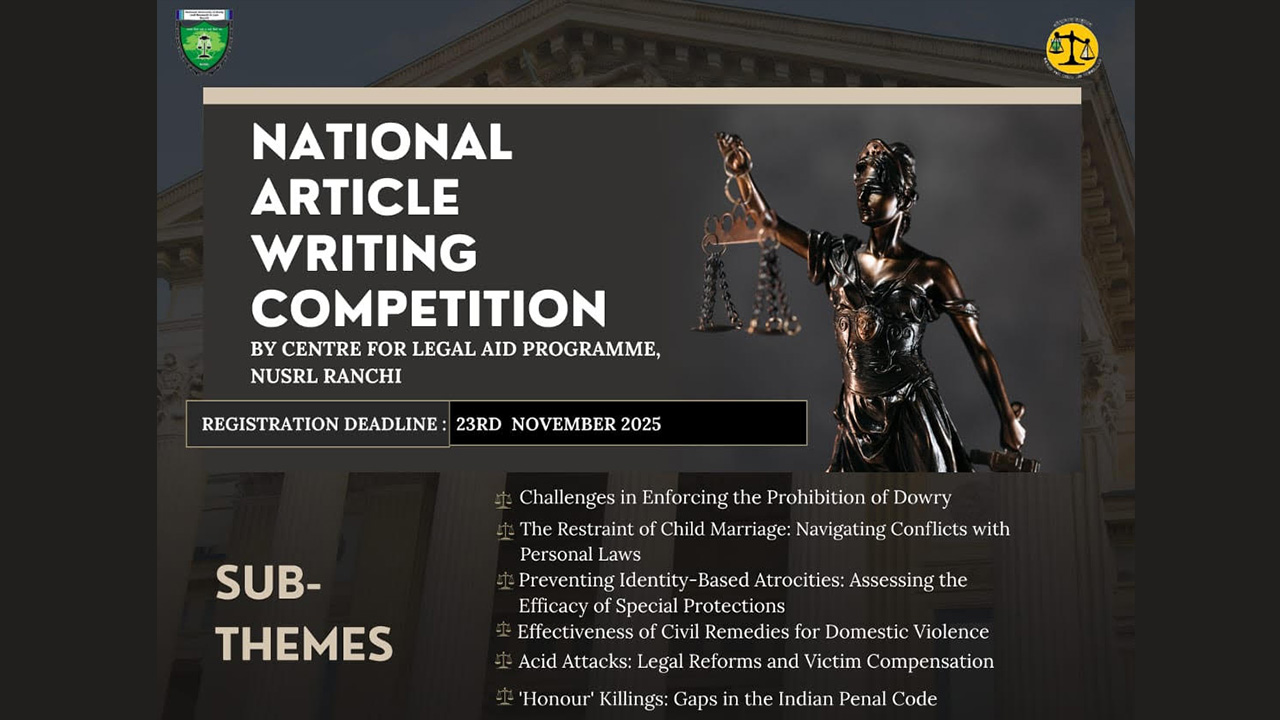 National Article Writing Competition, 2025 | CLAP-NUSRL | 14th December ...